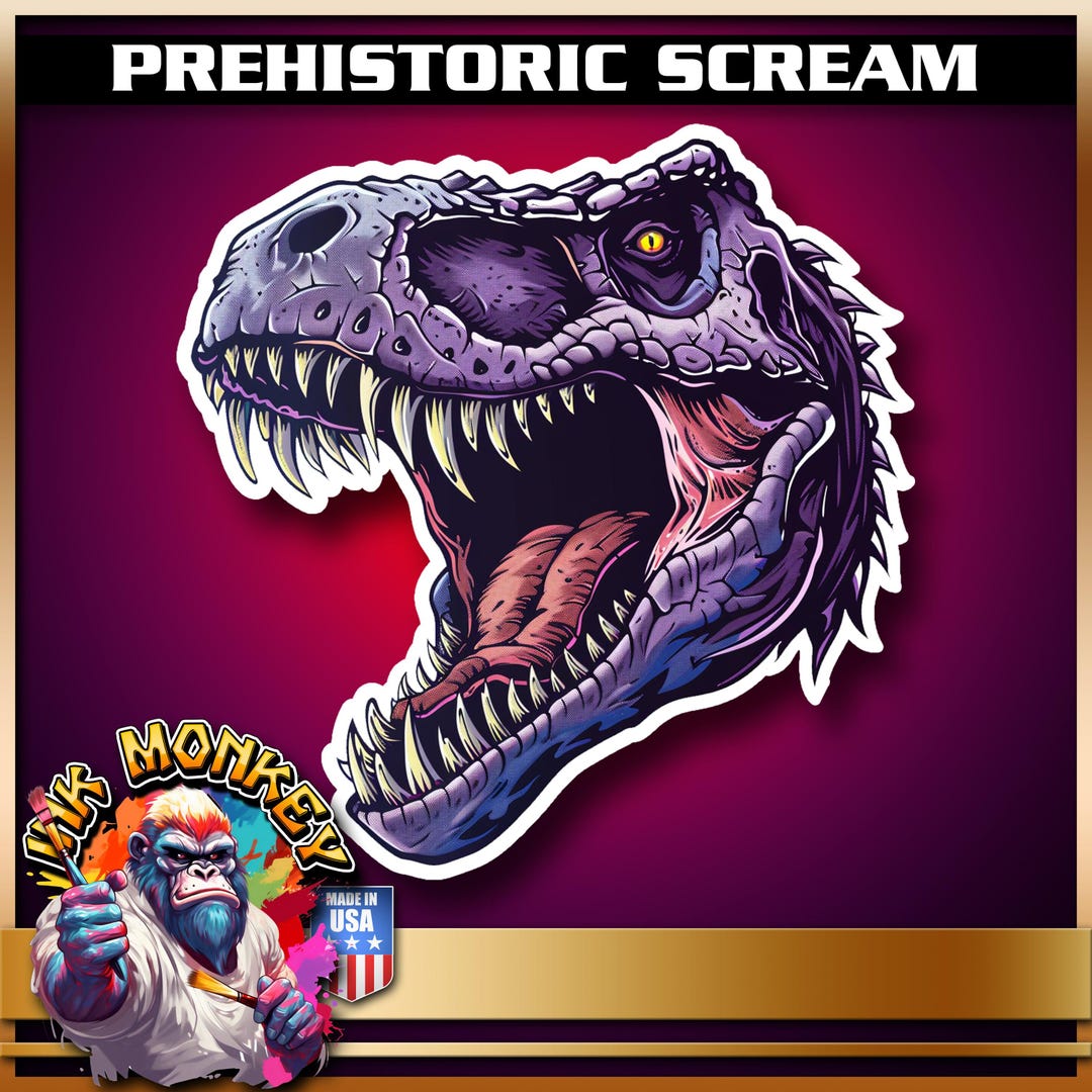 Prehistoric Scream - Decal - Etsy