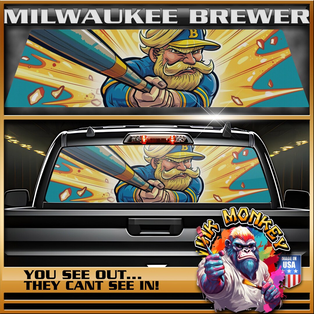 Milwaukee Brewer Truck Back Window Graphics Customizable - Etsy