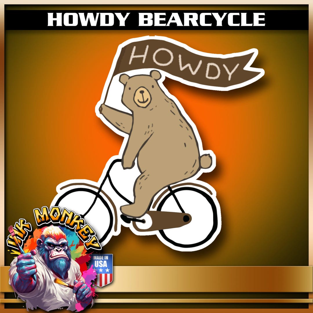 Howdy Bearcycle Decal - Etsy