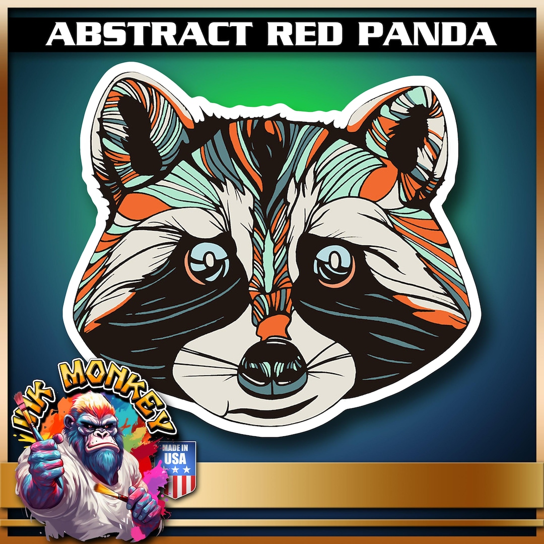 Abstract Red Panda Decal - Etsy