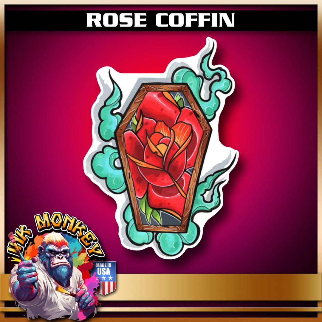 Rose Coffin Decal - Etsy