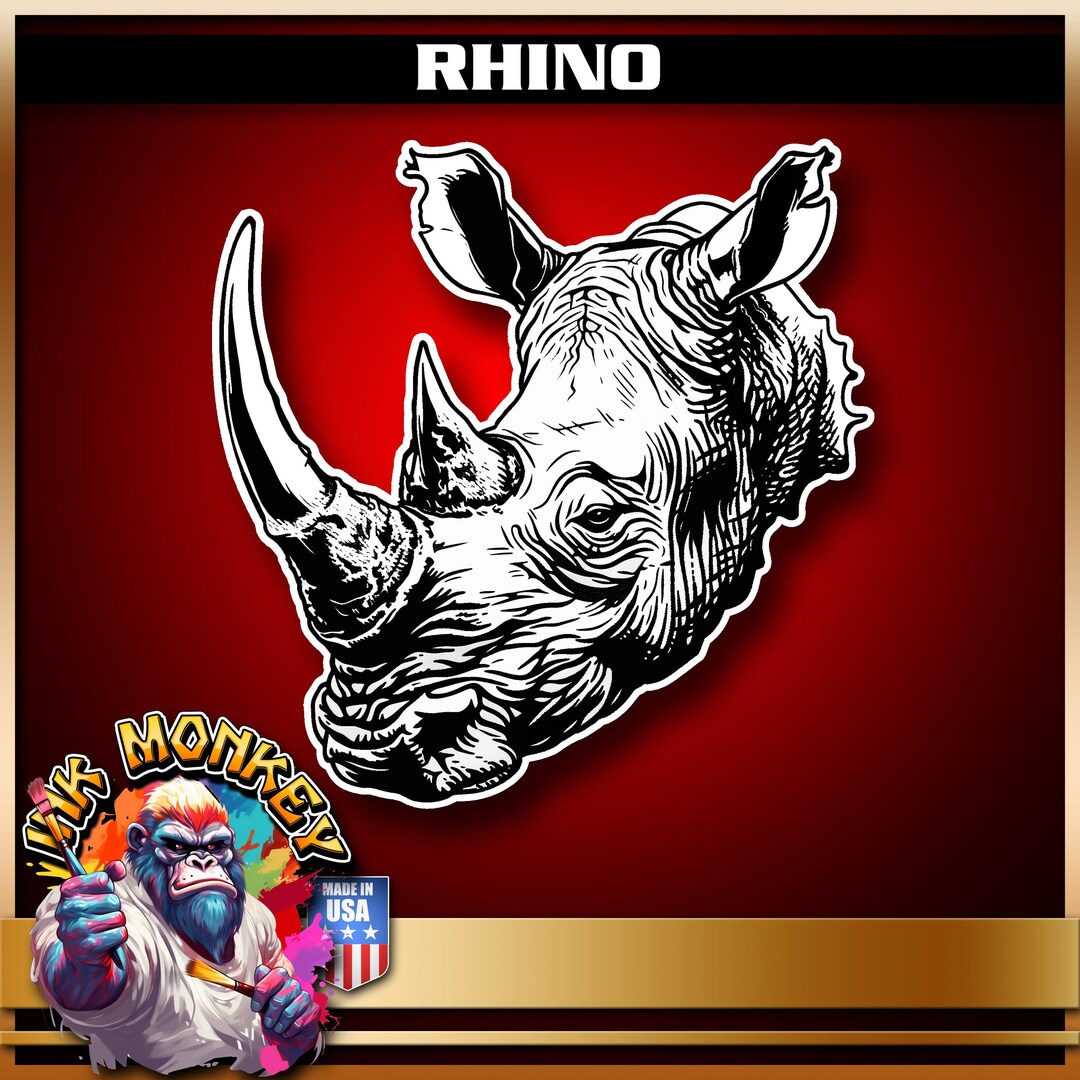 Rhino Decal - Etsy