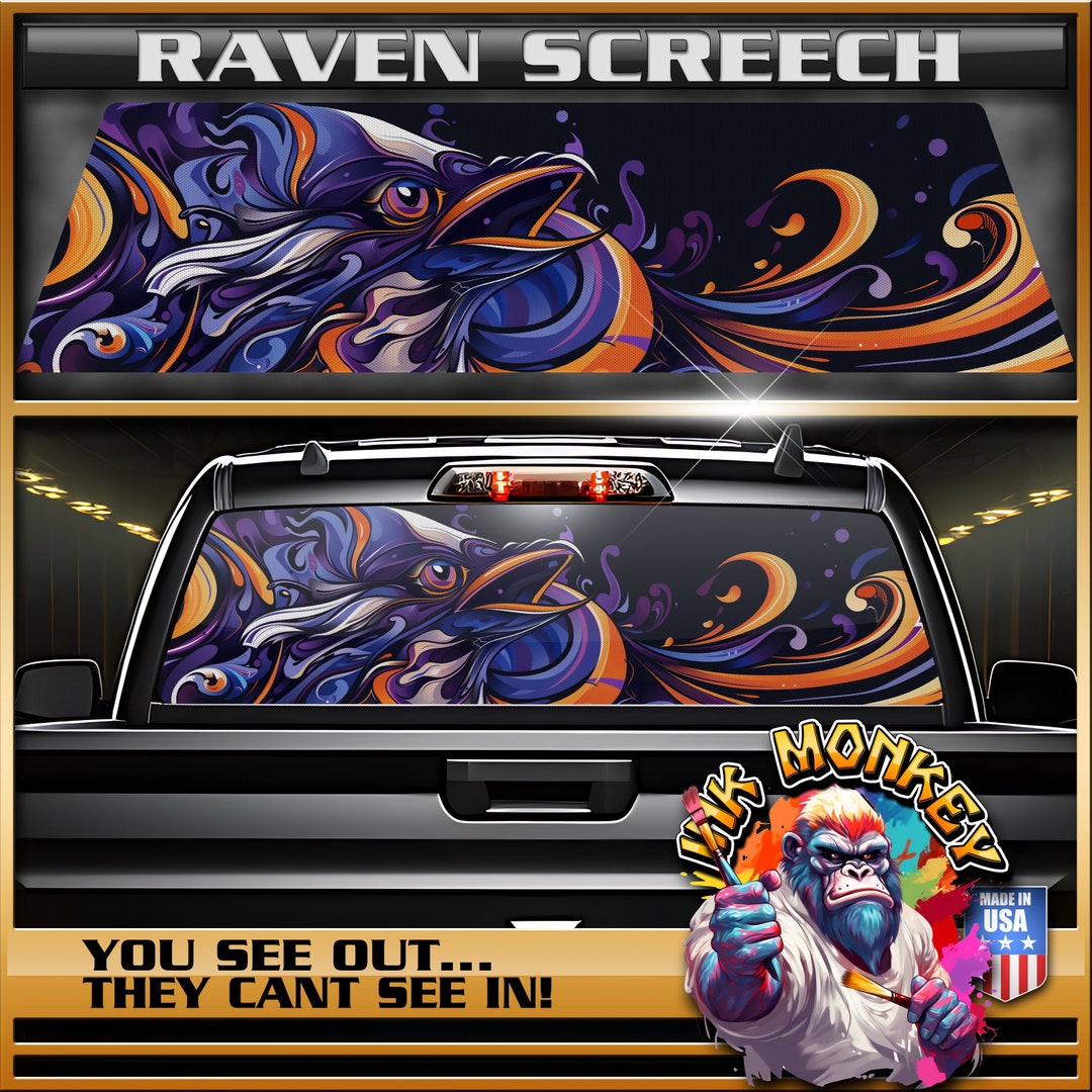 Raven Screech - Truck Back Window Graphics - Customizable - Etsy