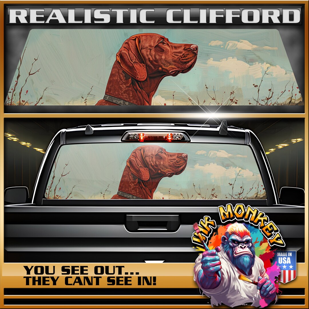 Realistic Clifford - Truck Back Window Graphics - Customizable - Etsy