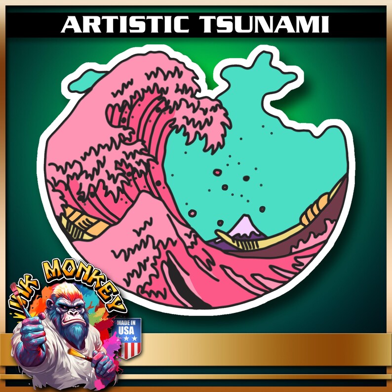 Artistic Tsunami Decal - Etsy
