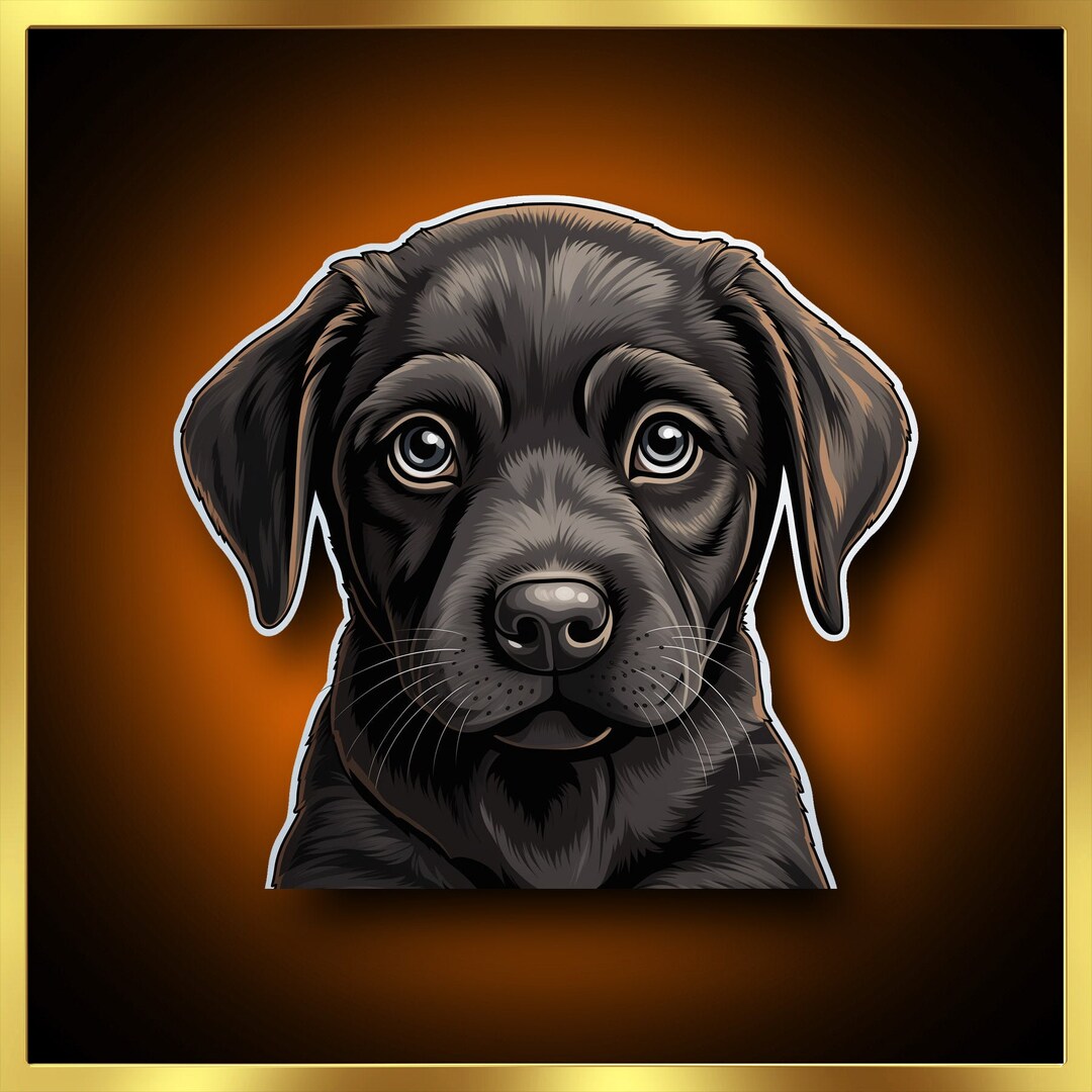 Black Labrador Retriever Puppy Decal - Etsy