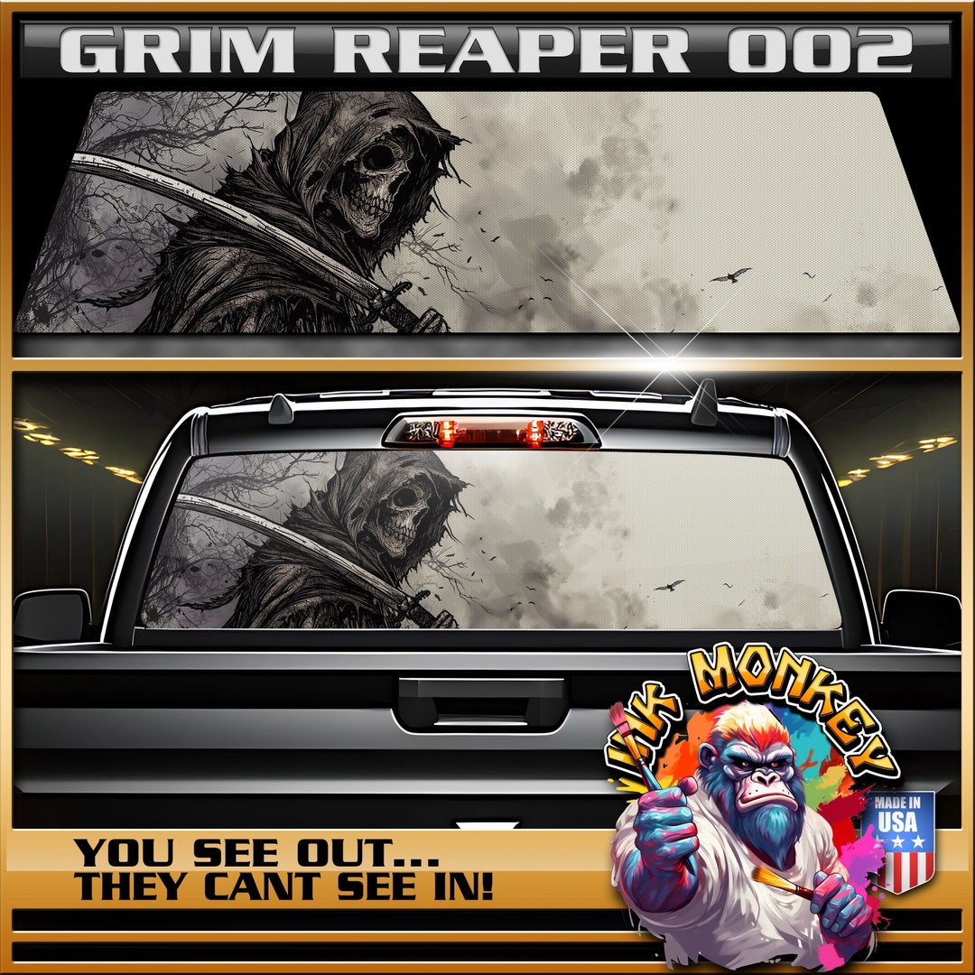 Grim Reaper 002 - Truck Back Window Graphics - Customizable - Etsy