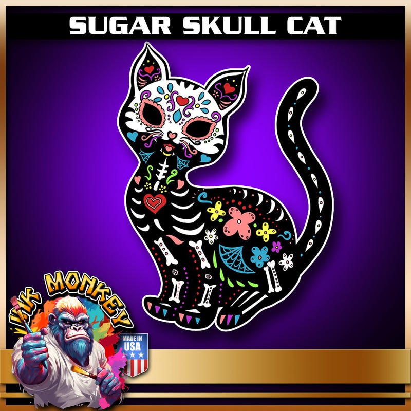 Sugar Skull Cat Cats - Etsy