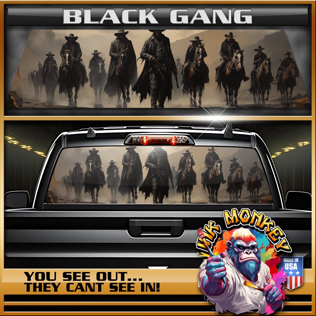 Black Gang Truck Back Window Graphics Customizable - Etsy