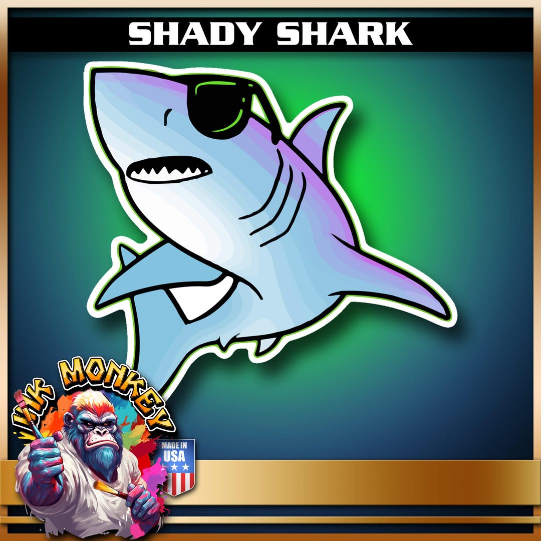 Shady Shark Decal - Etsy