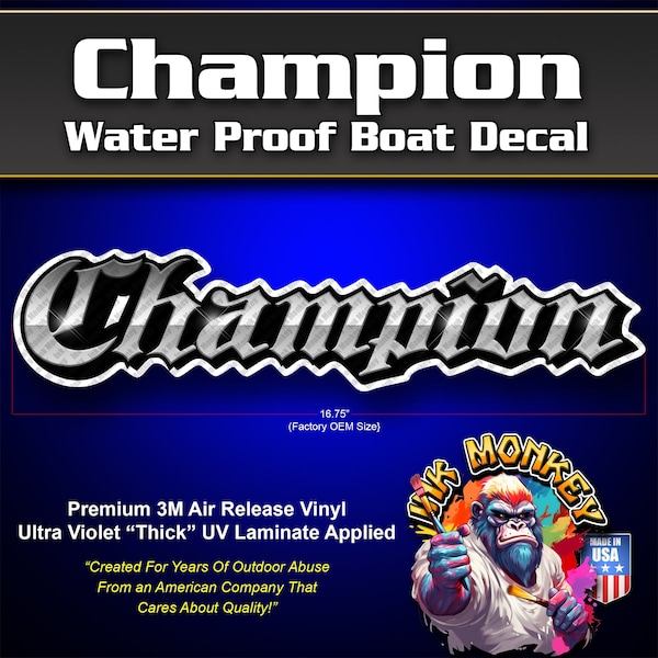 Champion Boat Decal - Etsy