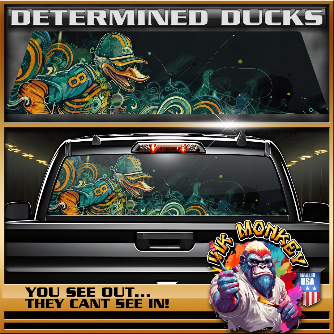Determined Ducks Truck Back Window Graphics Customizable - Etsy