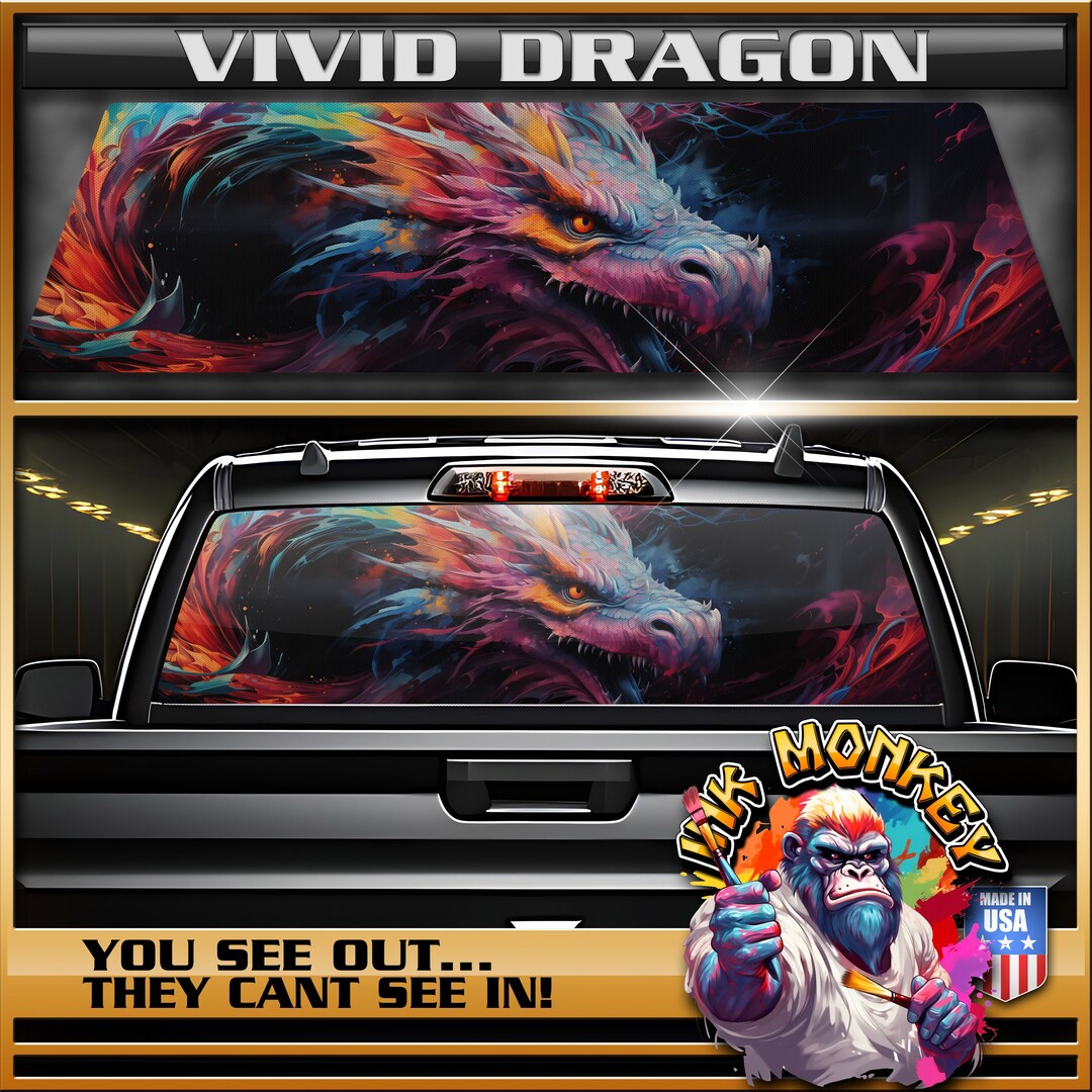Vivid Dragon Truck Back Window Graphics - Etsy