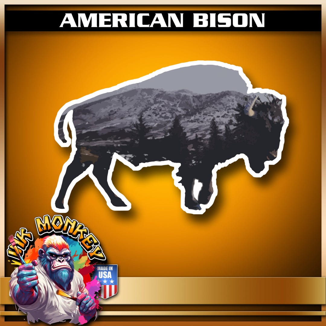 American Bison Decal - Etsy