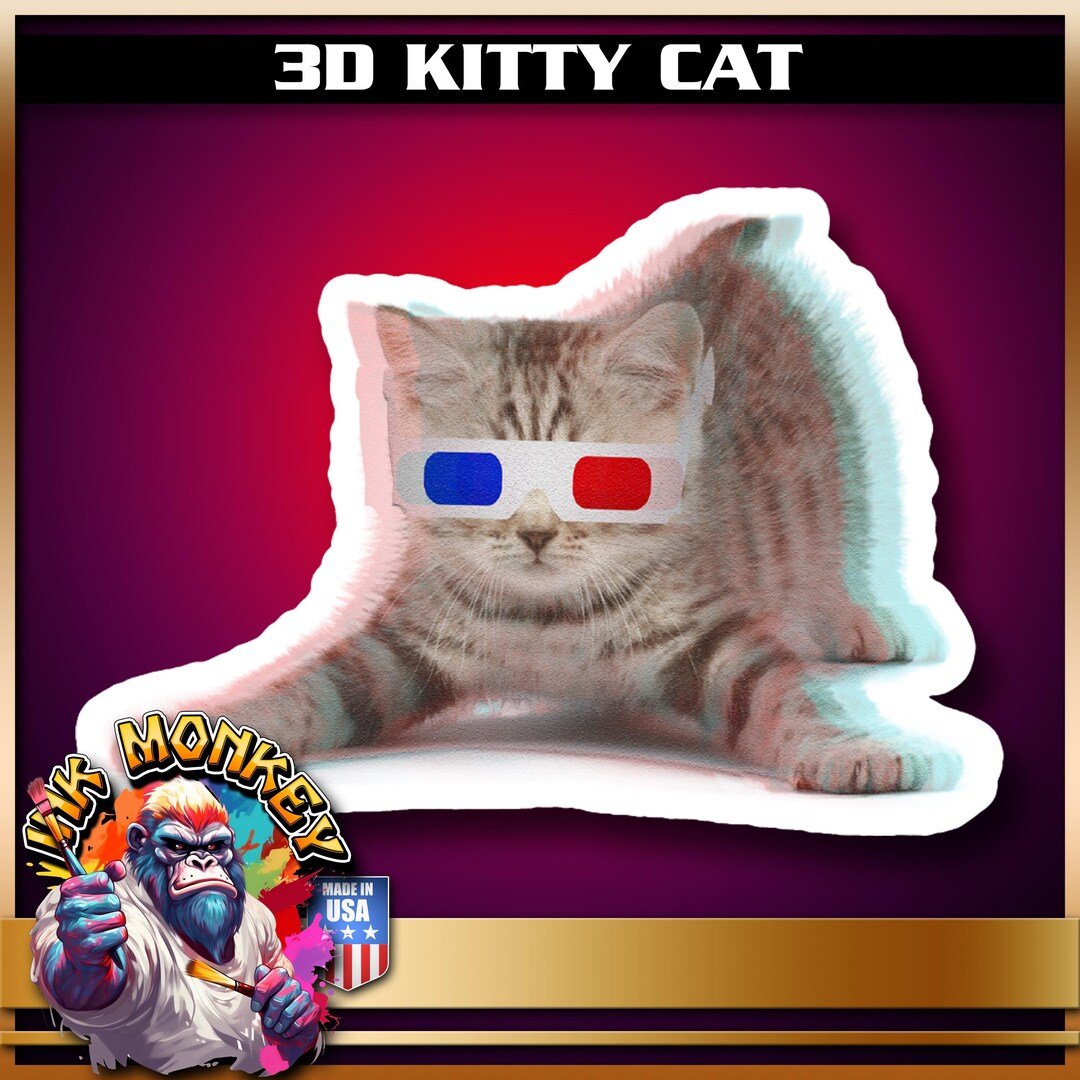 3D Kitty Cat Decal - Etsy