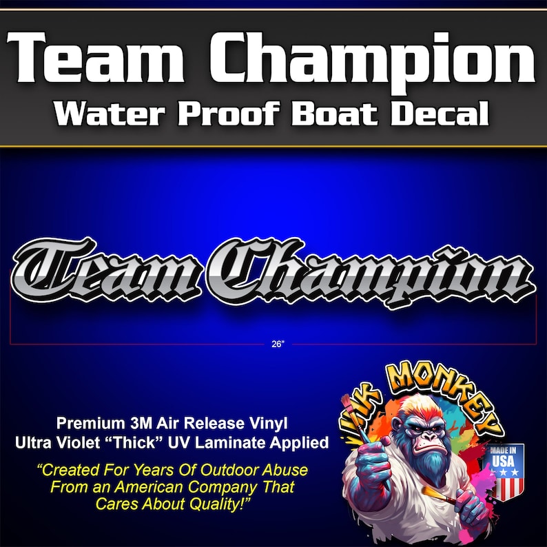 Team Champion Bass Boat Decal - Etsy