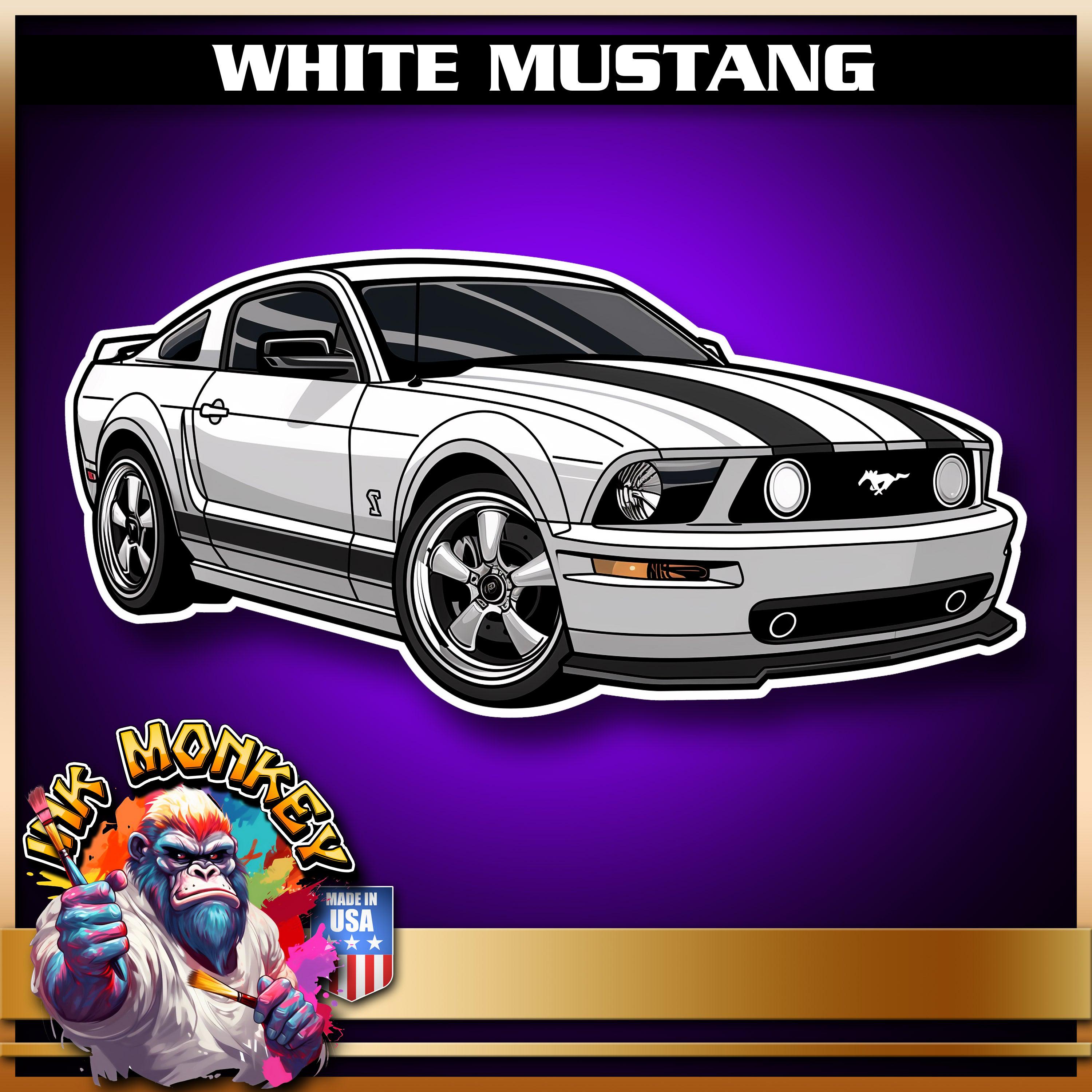 White Mustang Decal Customizable - Etsy