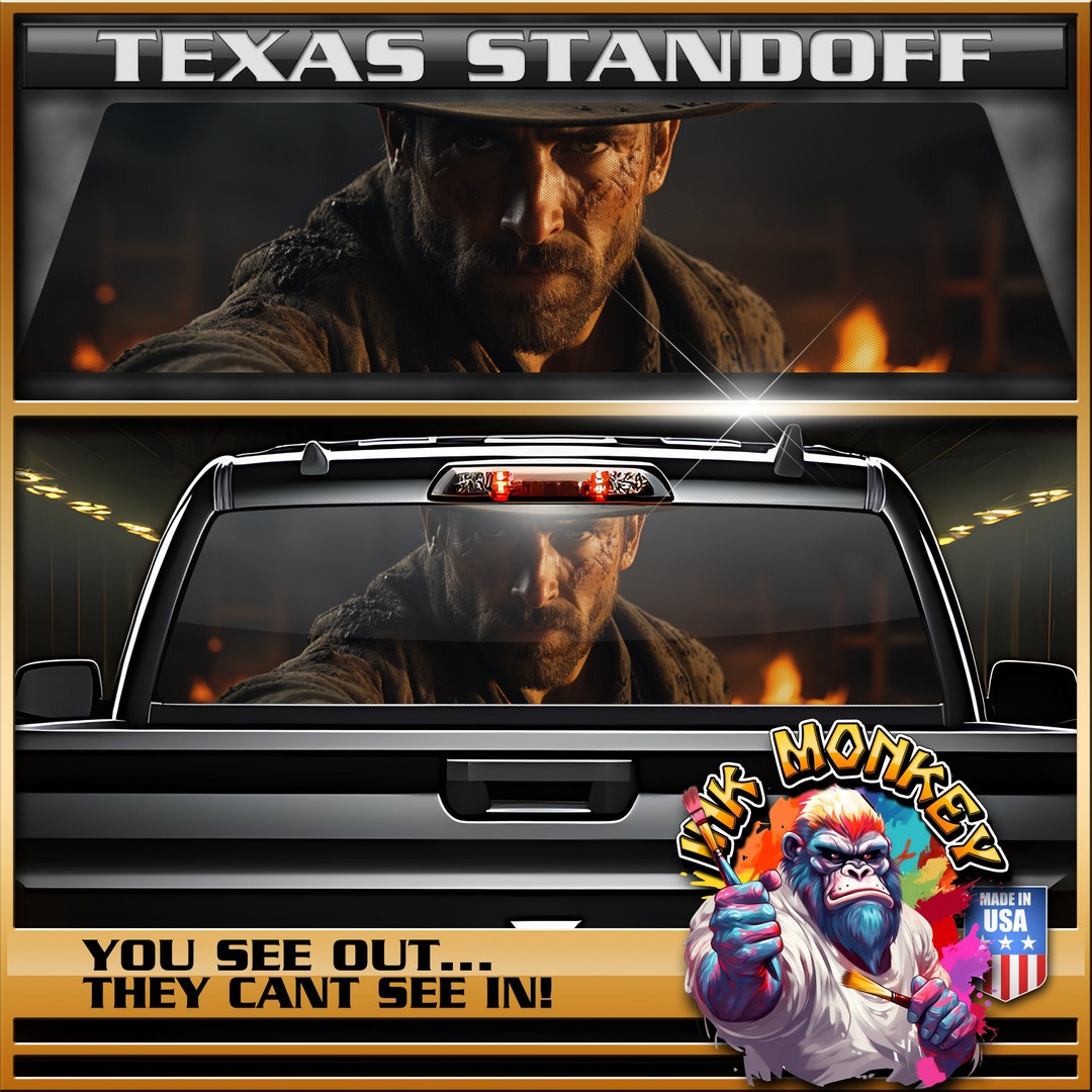 Texas Standoff - Truck Back Window Graphics - Customizable - Etsy