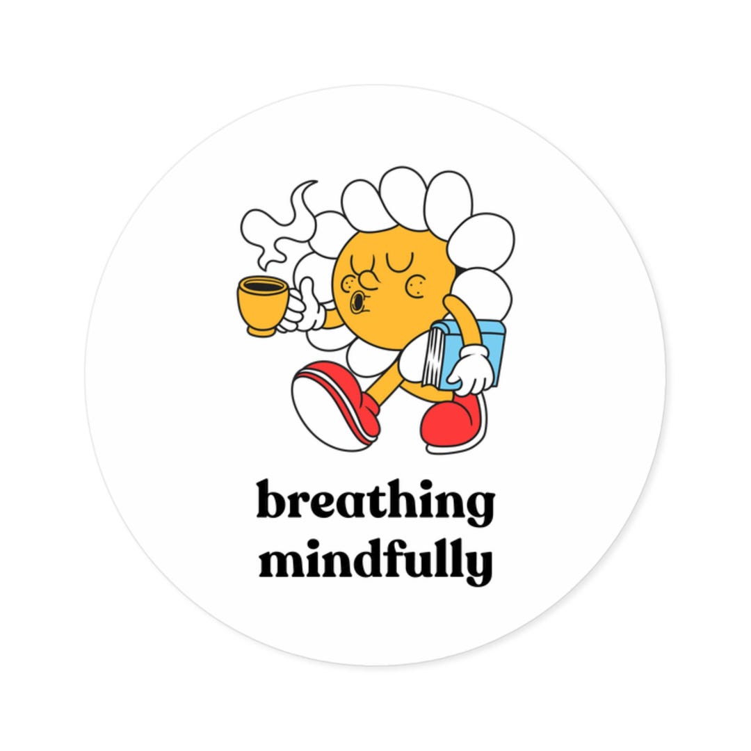 Breathing Mindfully Simple Sticker - Etsy