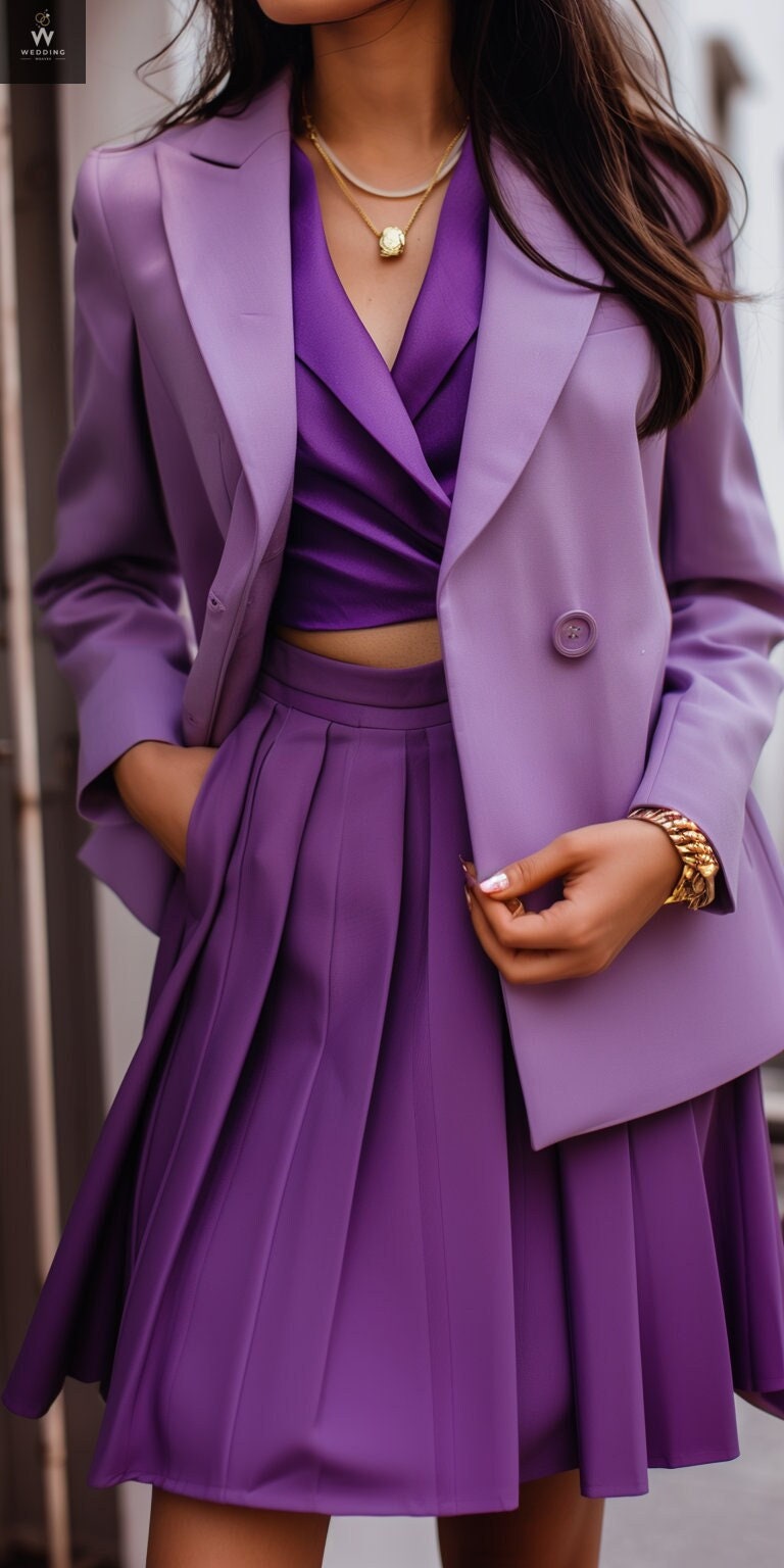 Purple Skirt Suit for Women/ GIRL Skirt Suit/women Tuxedo /women Skirt ...