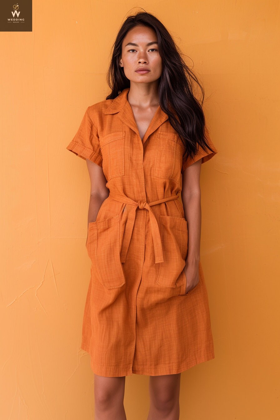 Women's Dressology Rust Linen Dresshandcrafted Rust Dress for Prom ...