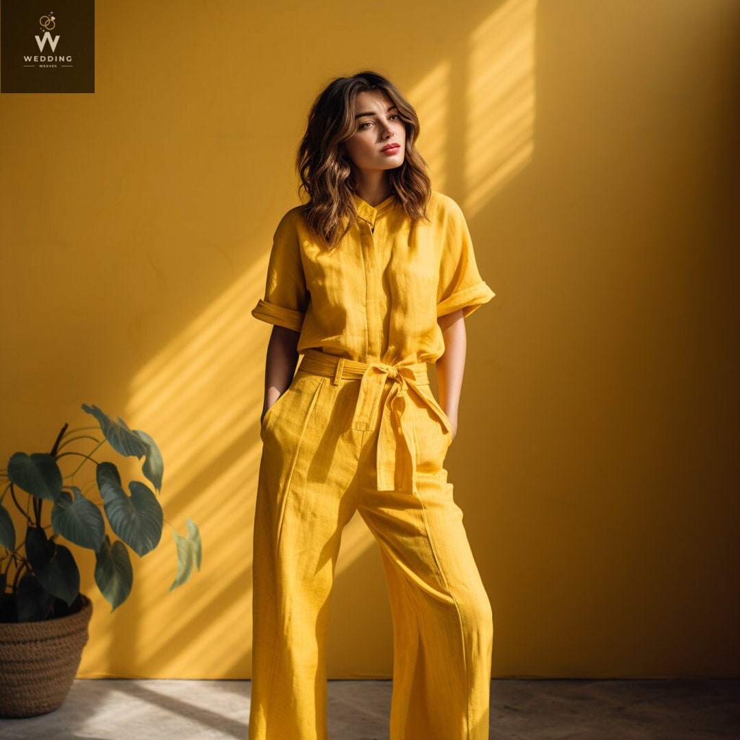 Yellow Co-ord Set for Women Stylish Co-ord Set Matching Two-piece Set ...