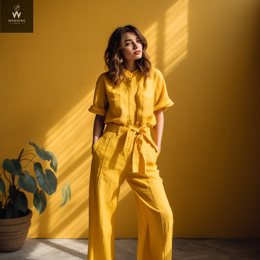 Yellow Co-ord Set for Women Stylish Co-ord Set Matching Two-piece Set ...