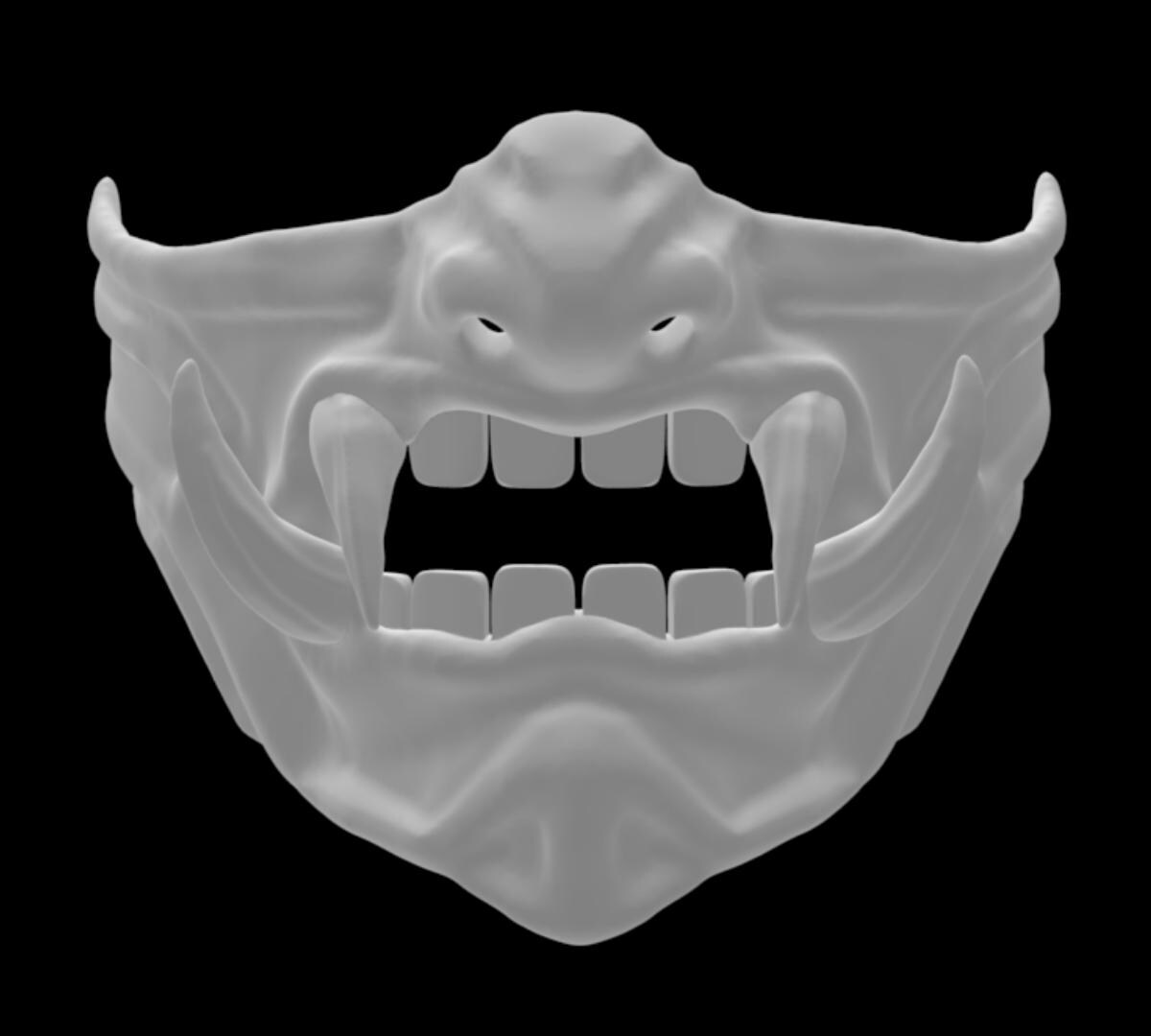 Samurai Oni Half-mask 3D Print File - Etsy