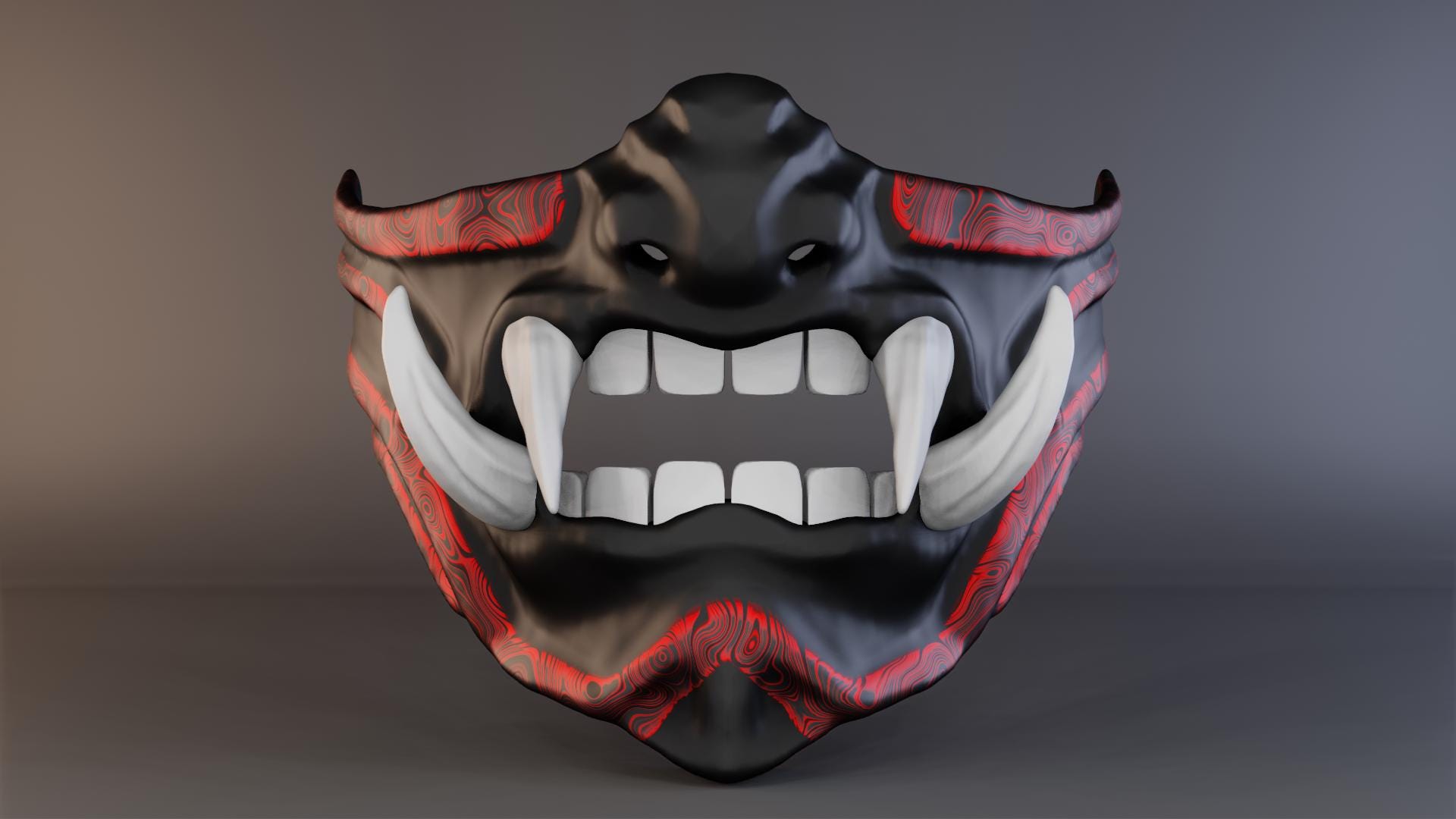 Samurai Oni Half-mask 3D Print File - Etsy