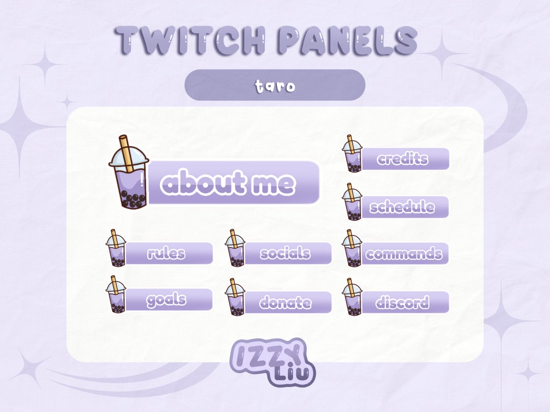 Boba: Taro Panels | Twitch Graphics, Bubble Tea, Milktea, Purple - Etsy
