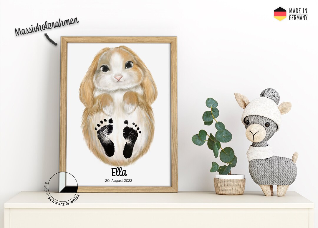 Baby Footprint Set Personalized Imprint Set Animals Children Frame ...