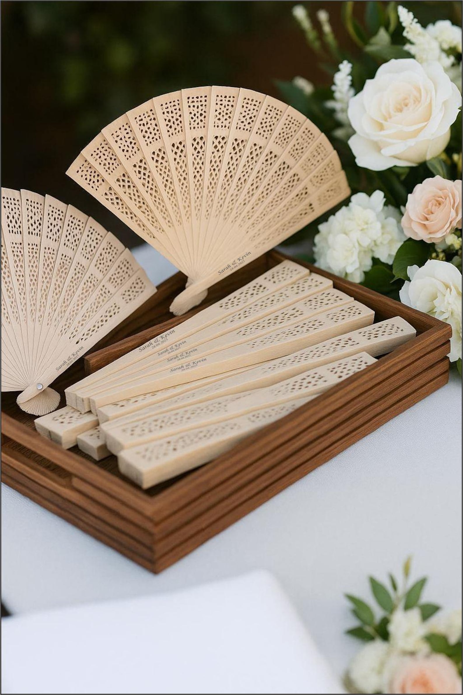 30 Pcs Engraved Personalized Hand Fans, Custom Party Favors, Wedding ...