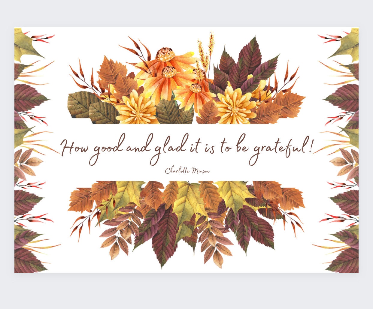 Printable Thanksgiving Thank You Card, Digital Card, Instant Download ...