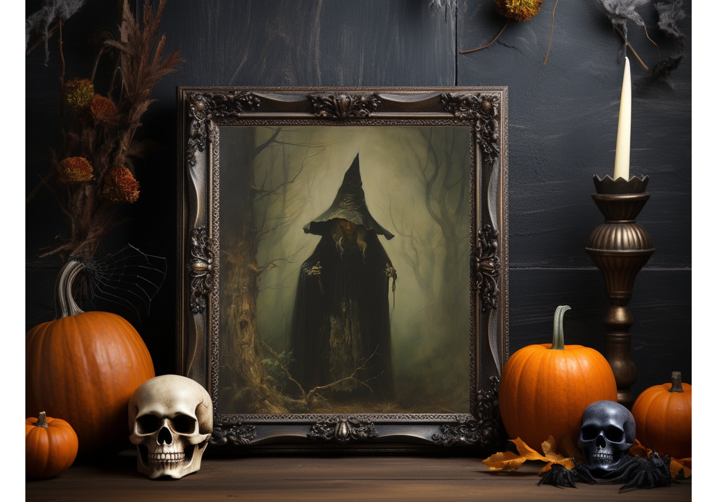 Vintage Witch Print | Spooky Poster | Halloween Poster | Witch Poster ...