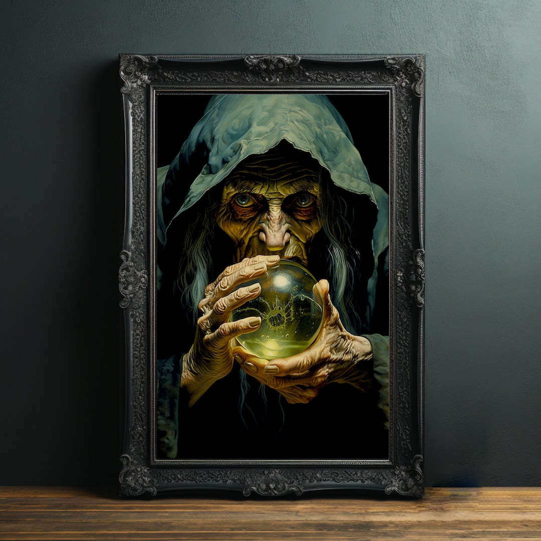 Witch Crystal Ball Print | Spooky Poster | Halloween Poster | Witch ...