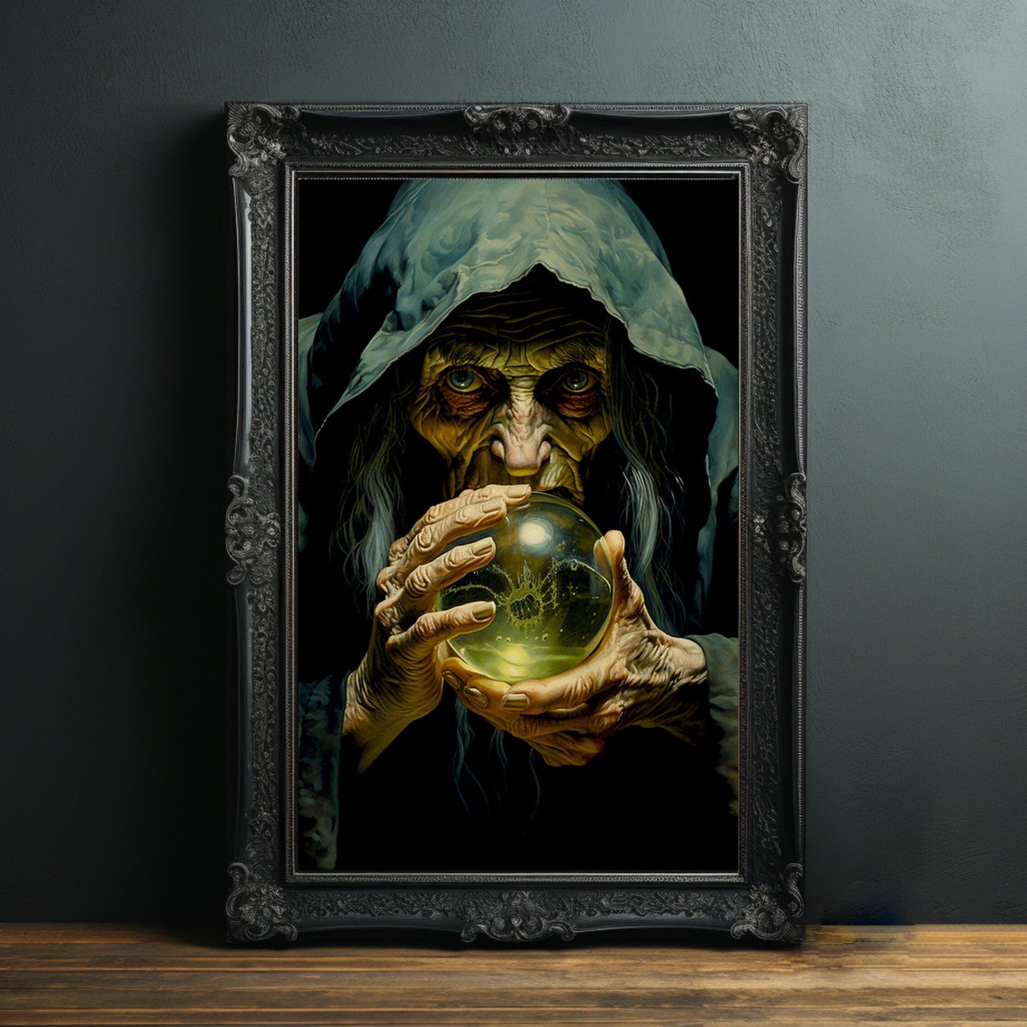 Witch Crystal Ball Print | Spooky Poster | Halloween Poster | Witch ...