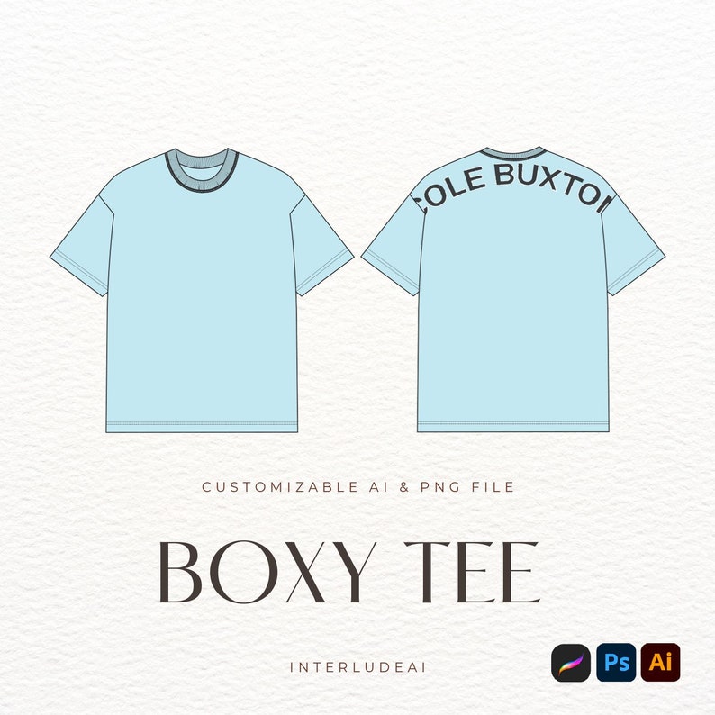 Streetwear Oversized Fit Boxy T Shirt Tee Mockup Vector Illustrator ...