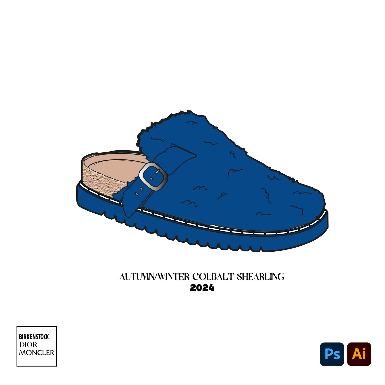 Shearling Mule Clogs 2024 Template Tech Pack Streetwear Luxury Vector ...