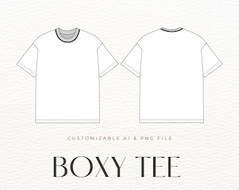 Oversized Boxy T-shirt TECH-PACK Illustrator Photoshop Procreate - Etsy