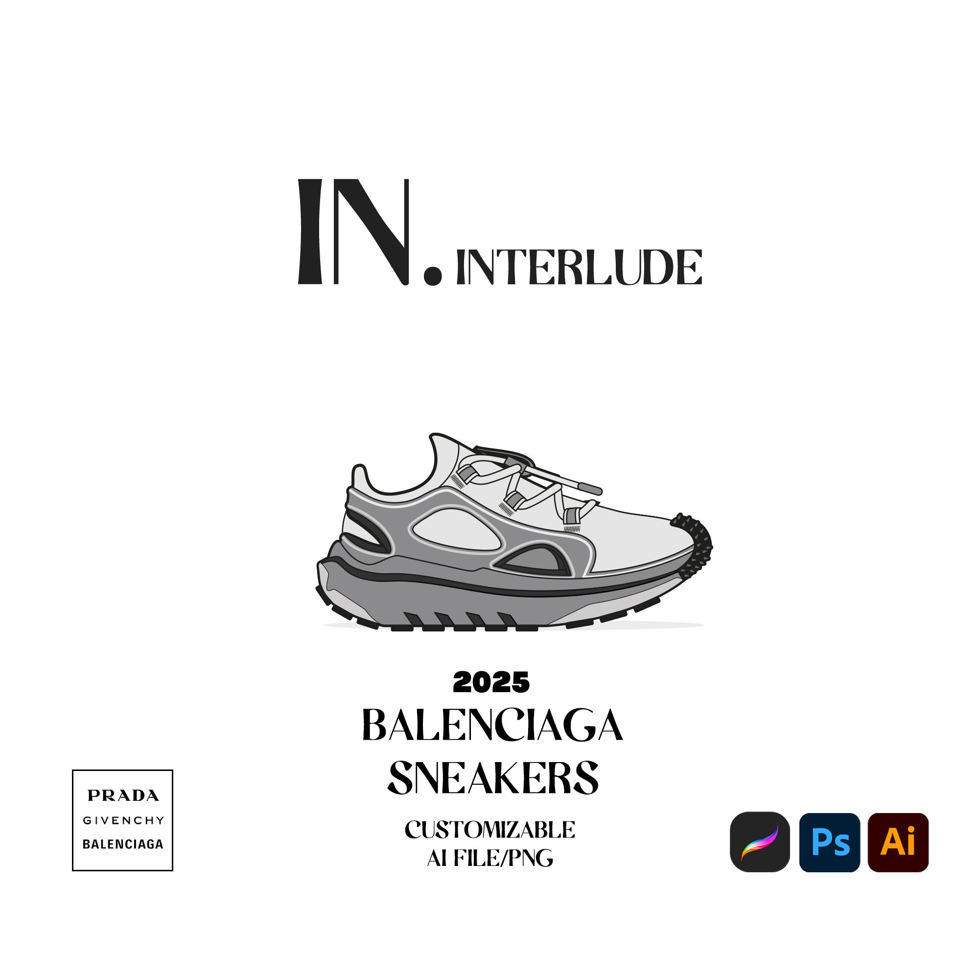 Designer Sneaker Trainers 2025 Template Tech Pack Streetwear Luxury ...