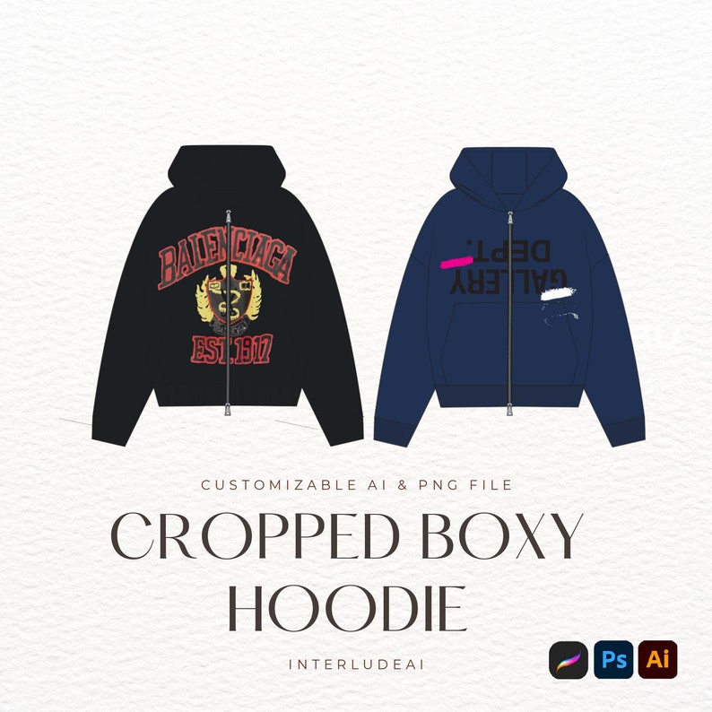 Streetwear Vector Zip up Hoodie Template Hoodie Mockup Vector Tech Pack ...