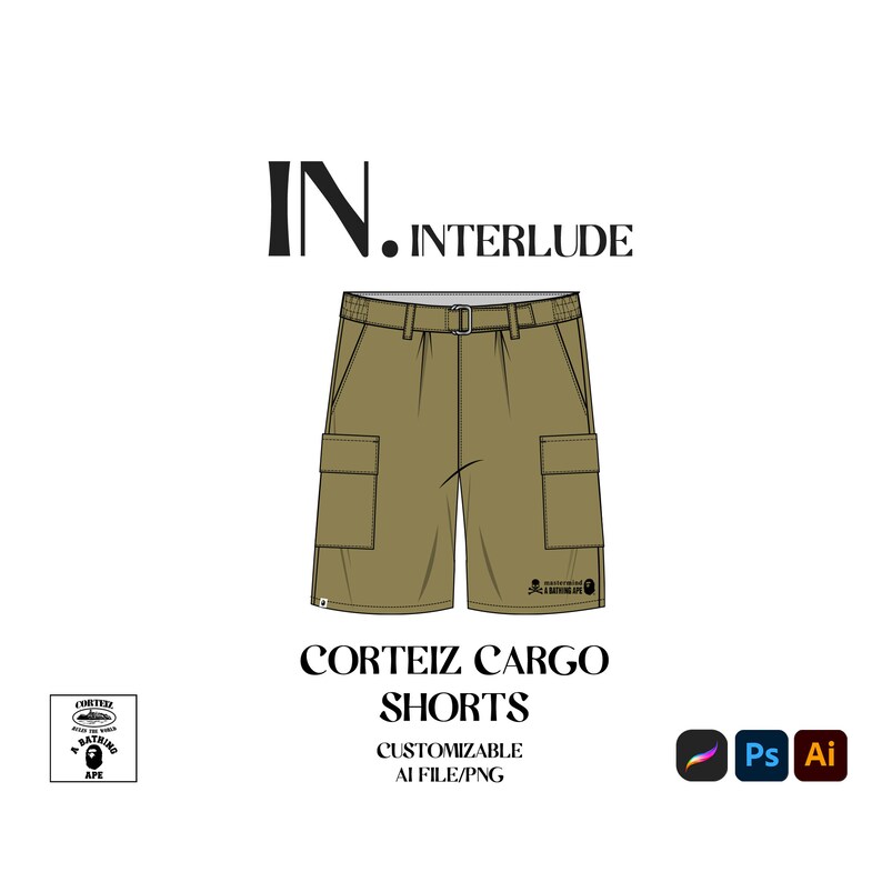 Cargo Shorts Template Casual Tech Pack Streetwear Vector Template ...