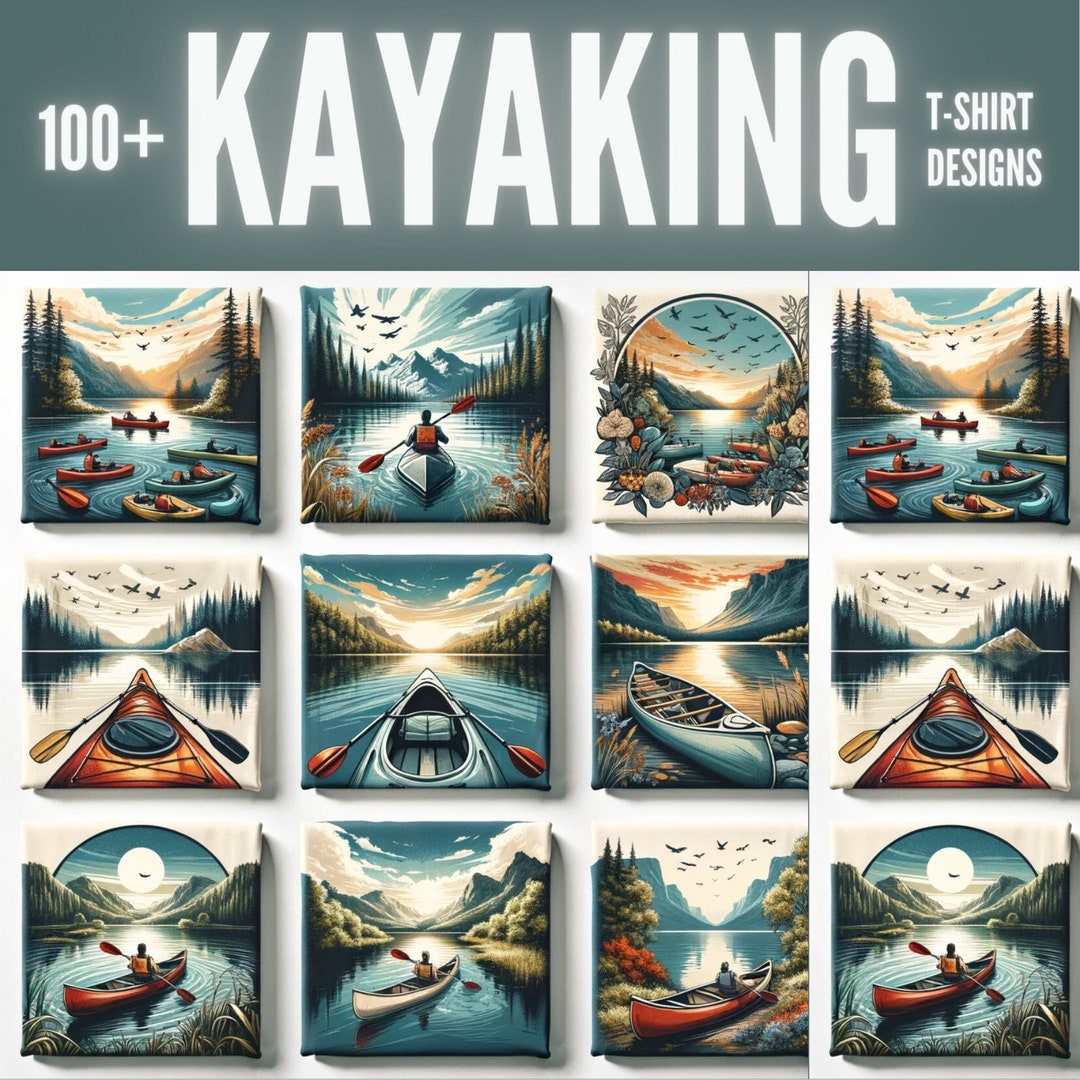 100 Kayaking T-shirt Designs Mega Bundle Adventure Design Png Svg Png ...