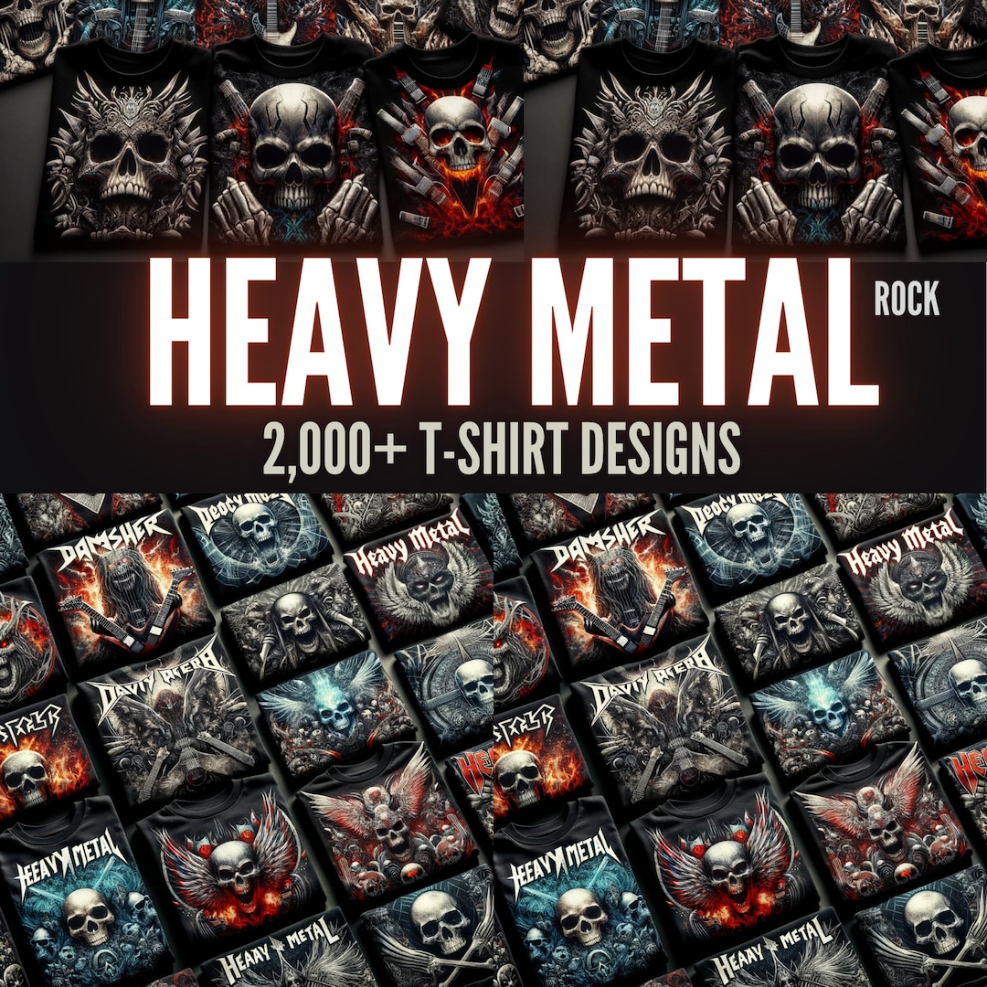 2,000 Rock Heavy Metal T-shirt Designs Mega Bundle Rock Metal Band T ...