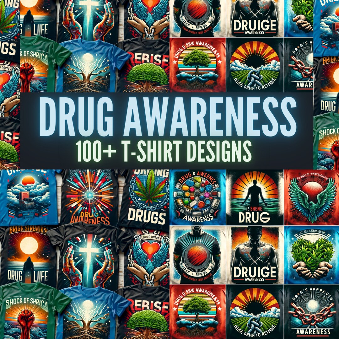 100 Drug Awareness T-shirt Designs Instant Download Svg Png Eps Jpg - Etsy