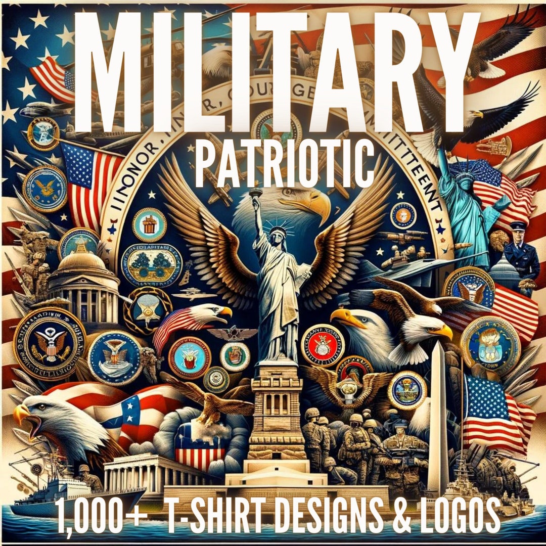 1,000 Military Patriotic T-shirt Designs Mega Bundle Instant Download ...