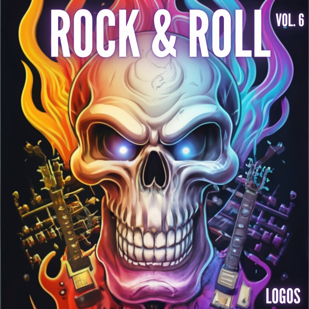 40 Rock & Roll Designs Vol. 6 Rock Logos Rock Band PNG Commercial Free ...