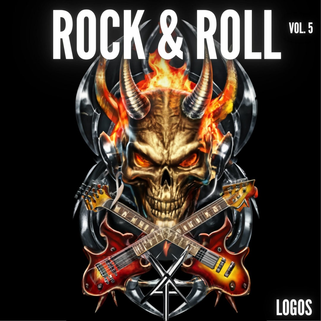 40 Rock & Roll Designs Vol. 5 Rock Logos Rock Band PNG Commercial Free ...