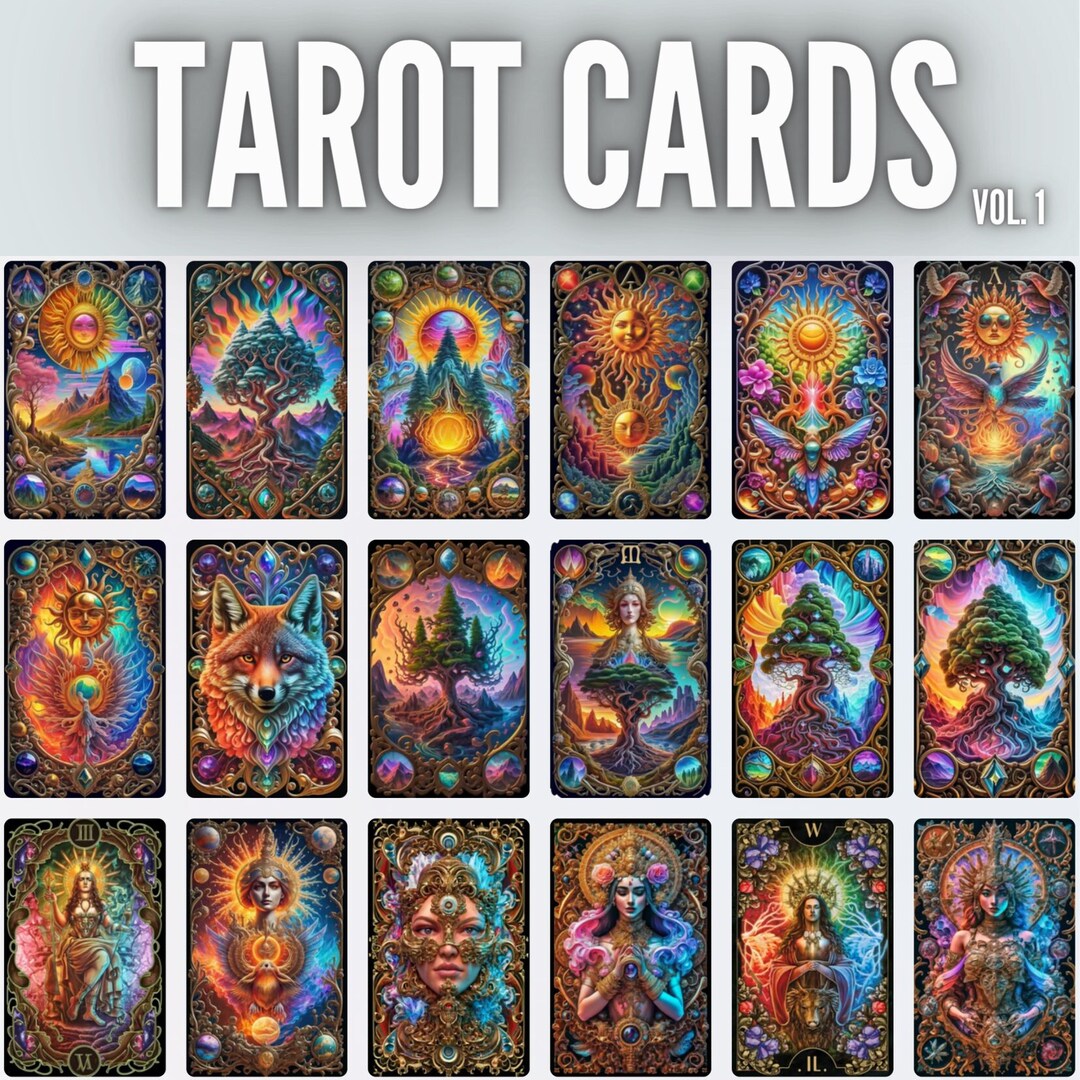 500 Tarot Cards Digital Tarot Card Deck Image Bundle Instant Download ...