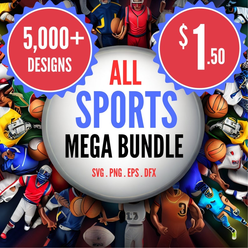 5000 All Sports Mega Bundle Sports SVG Cut File T-shirt - Etsy Australia